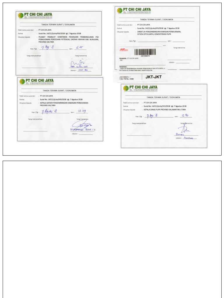 Tanda Terima Surat PERCEPATAN ADD | PDF