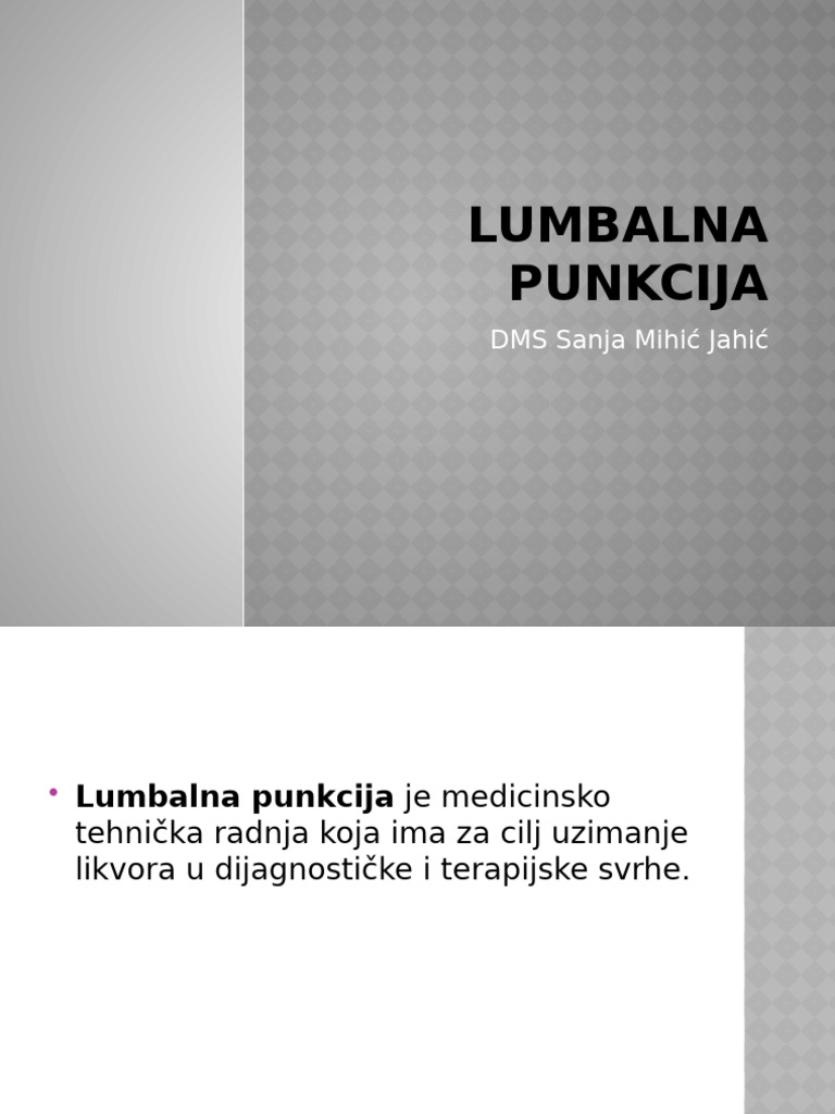 Lumbalna Punkcija | PDF