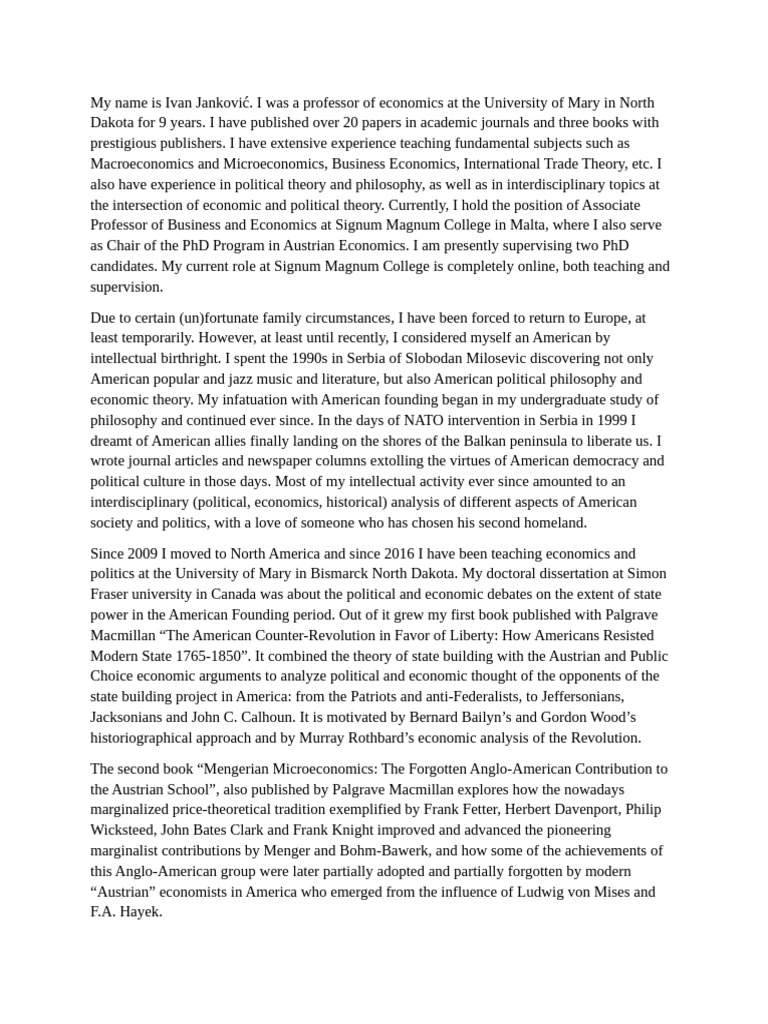 American Studies letter | PDF | Economics | Economies