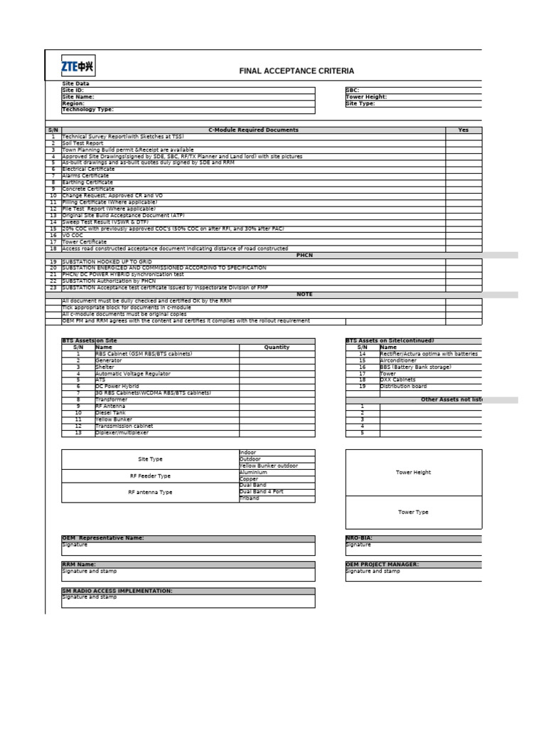 FAC-Copy of Final Acceptance Criteria | PDF | Electrical Engineering ...
