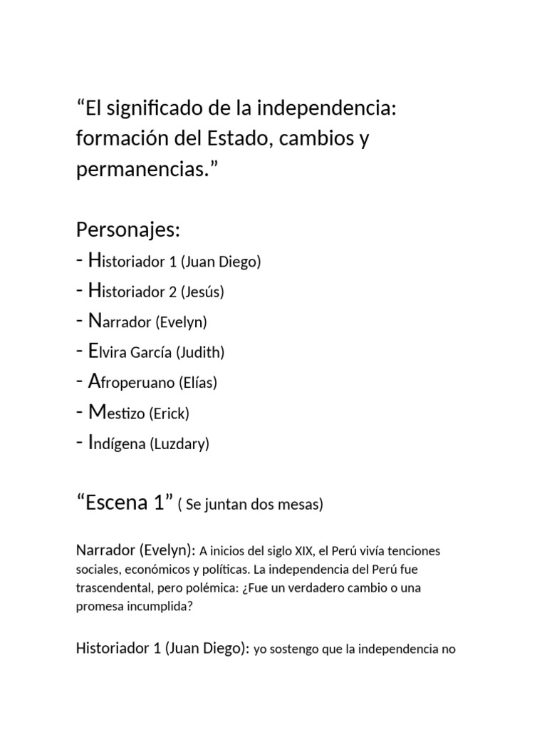 El Significado de La Independencia | PDF | Perú | Libertad