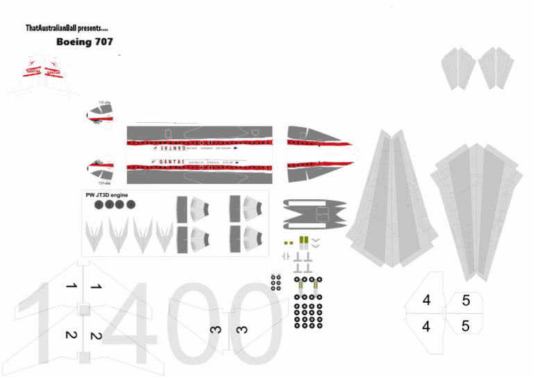 Qantas Boeing 707 Template | PDF