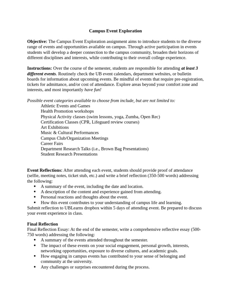 Explore Campus Events for Growth | PDF | Essays | Human Communication