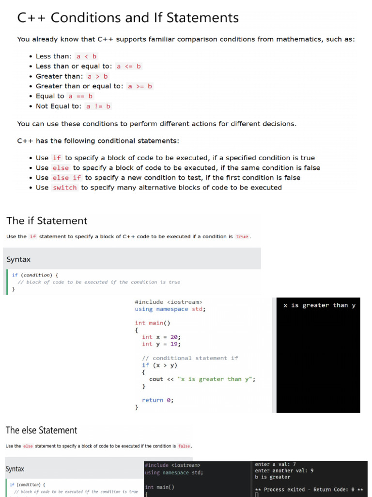 C++ Conditional Statements | PDF