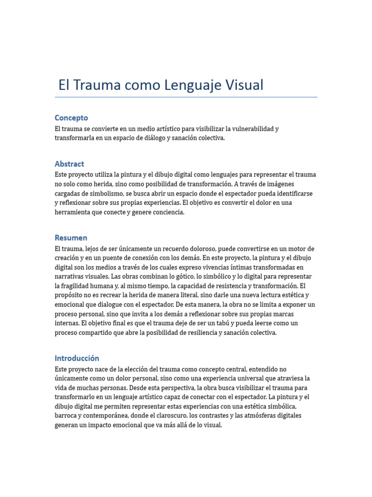 El Trauma Como Lenguaje Visual | PDF | Dibujo | Trauma psicólogico