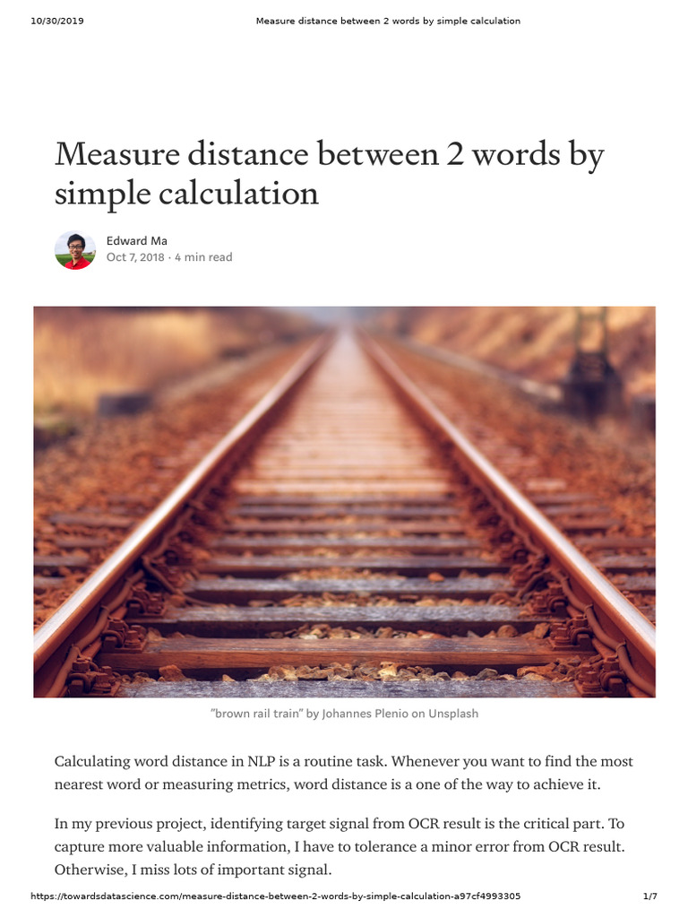 Measure Distance Between 2 Words by Simple Calculation | PDF | Applied ...