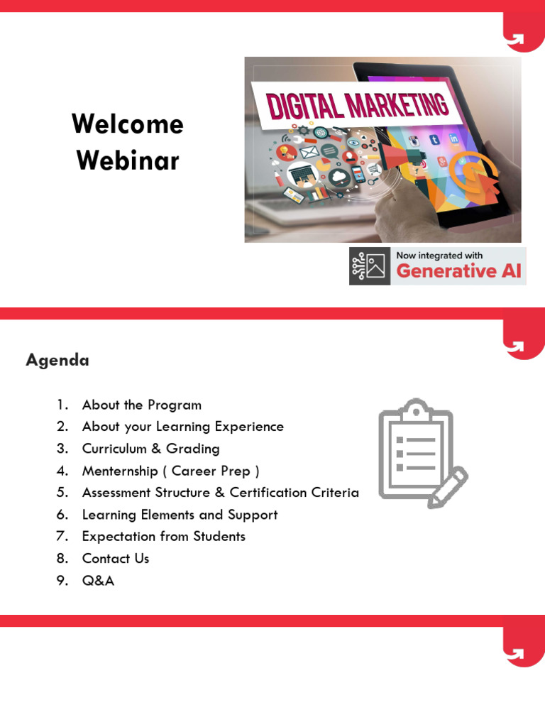Digital Marketing Webinar Agenda | PDF