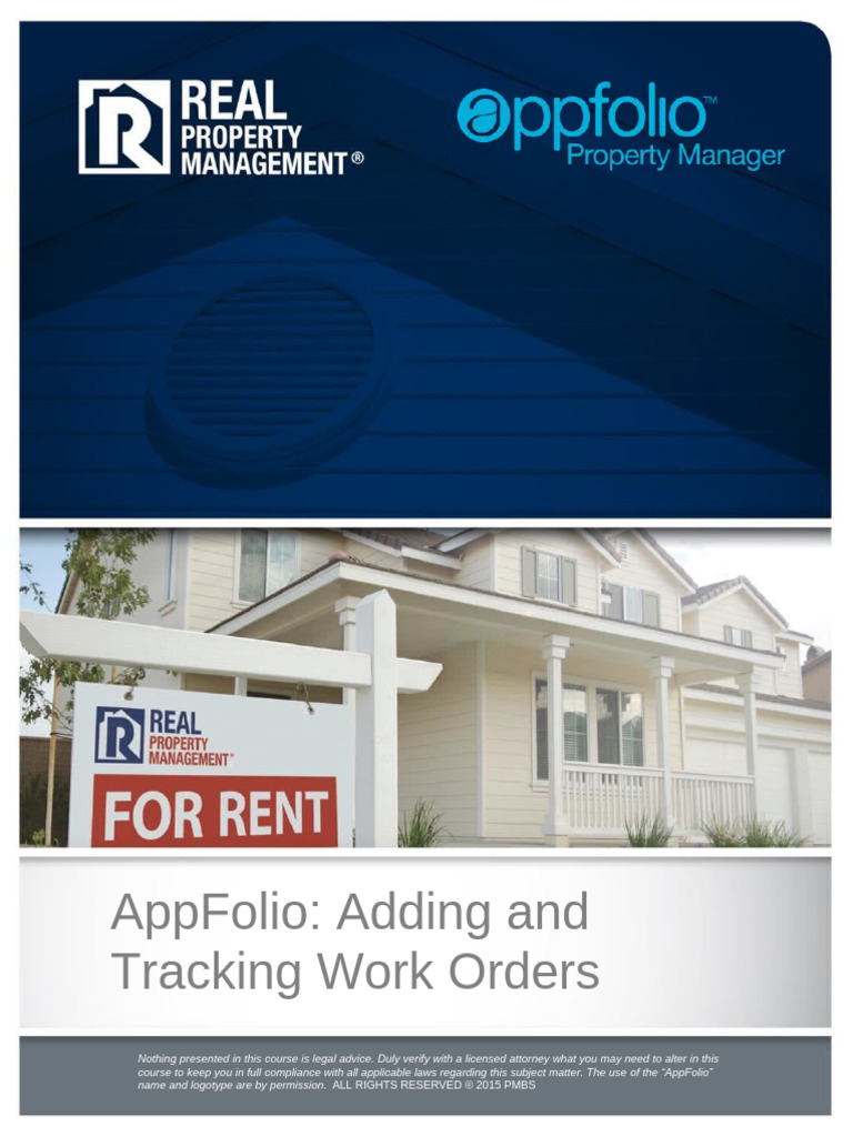AppFolio Work Order Management Guide | PDF | Information Technology ...