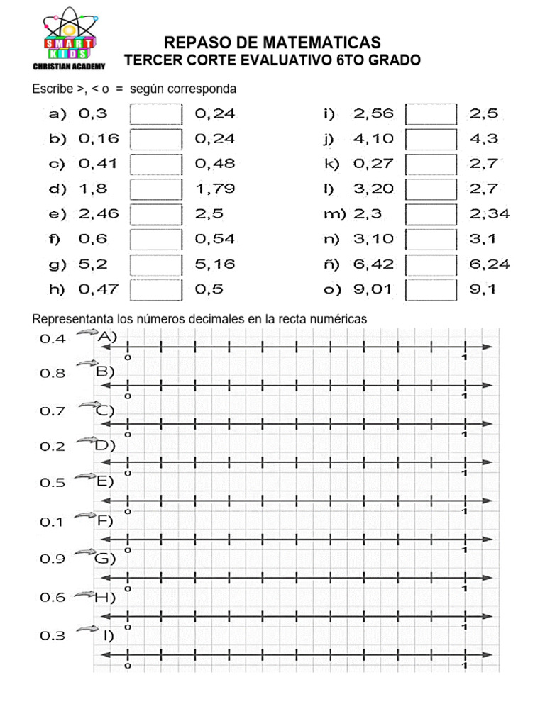 Repaso de Matemáticas y Lengua 6to Grado | PDF