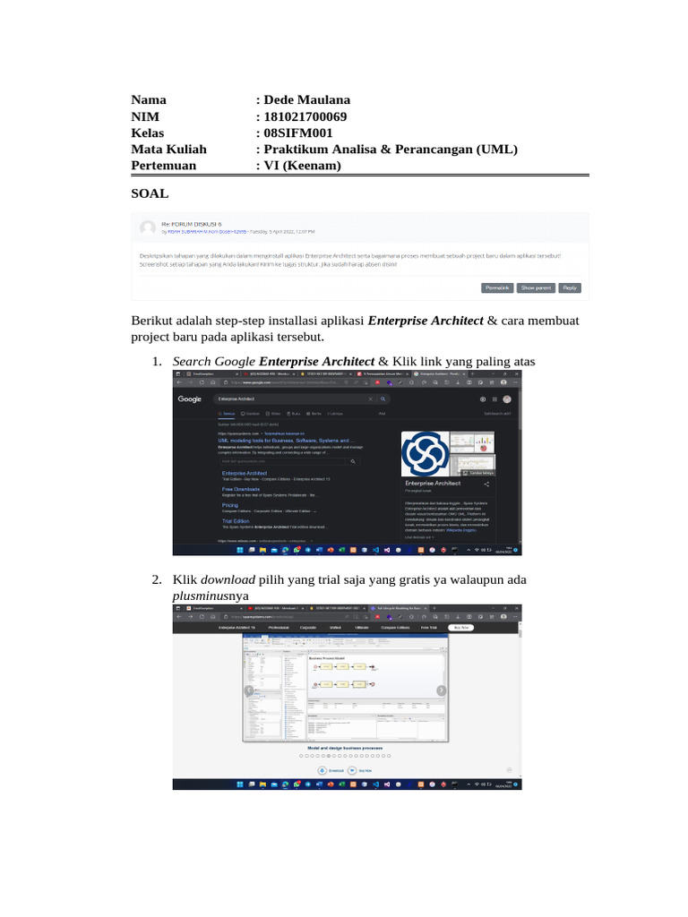 Tugas 01 Praktikum Analisa Dan Perancangan Uml Dede Maulana | PDF