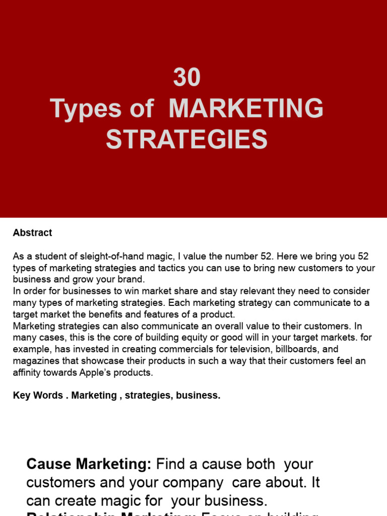 52 Marketing Strategies for Growth | PDF | Marketing | Brand