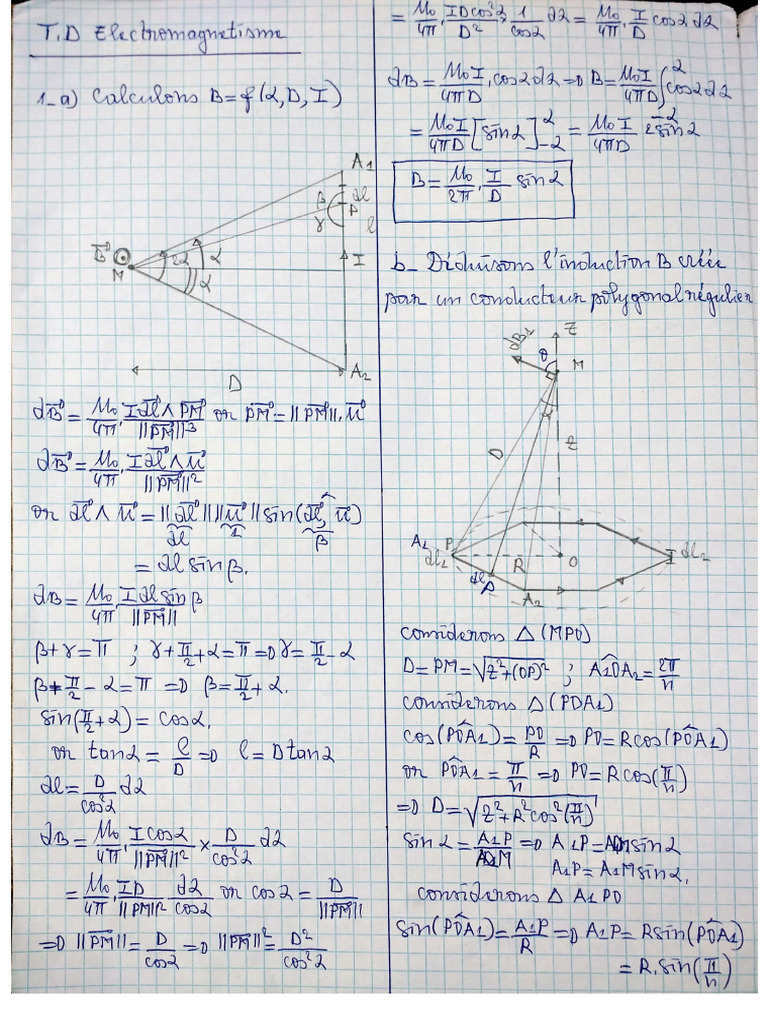 TD ÉLECTROMAGNÉTISME Let | PDF