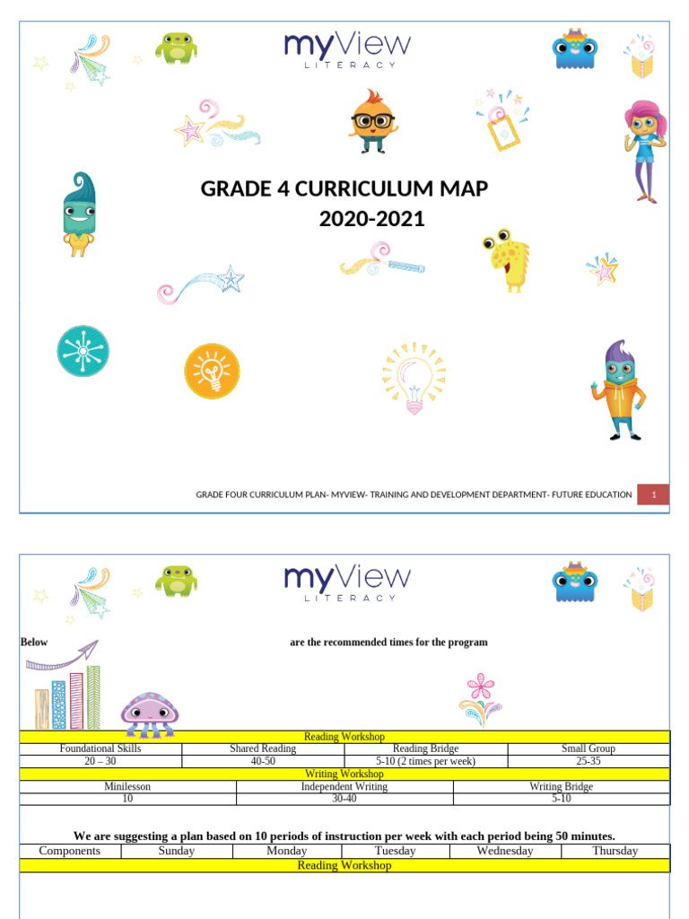 Gr 4 MyView Int'l Curriculum Map | PDF | Reading Comprehension | Literacy