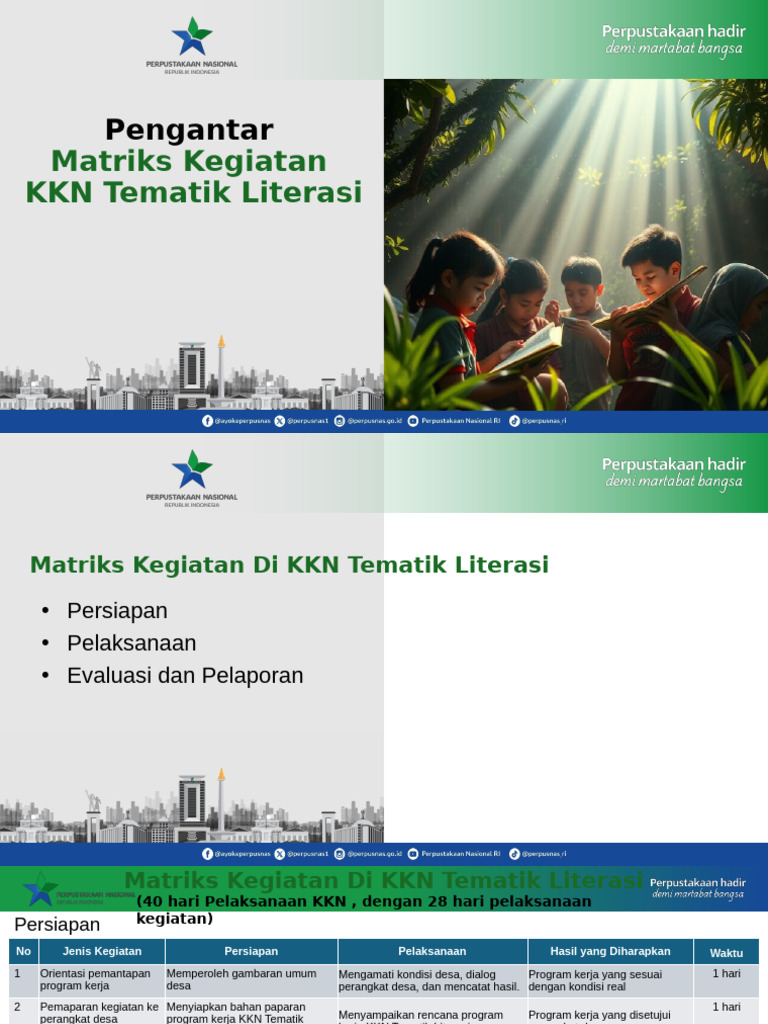 OK Pengantar Matriks Kegiatan Di KKN Tematik Literasi (30_40 Hari ...