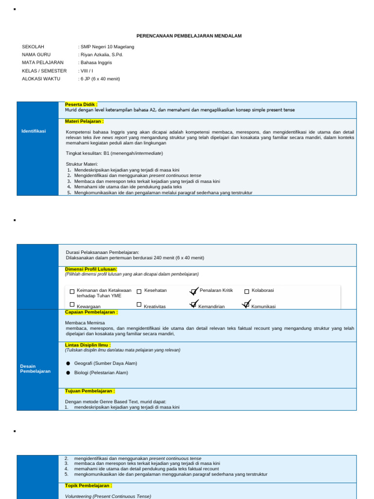 MA DL 8 Present Continuous Tense | PDF