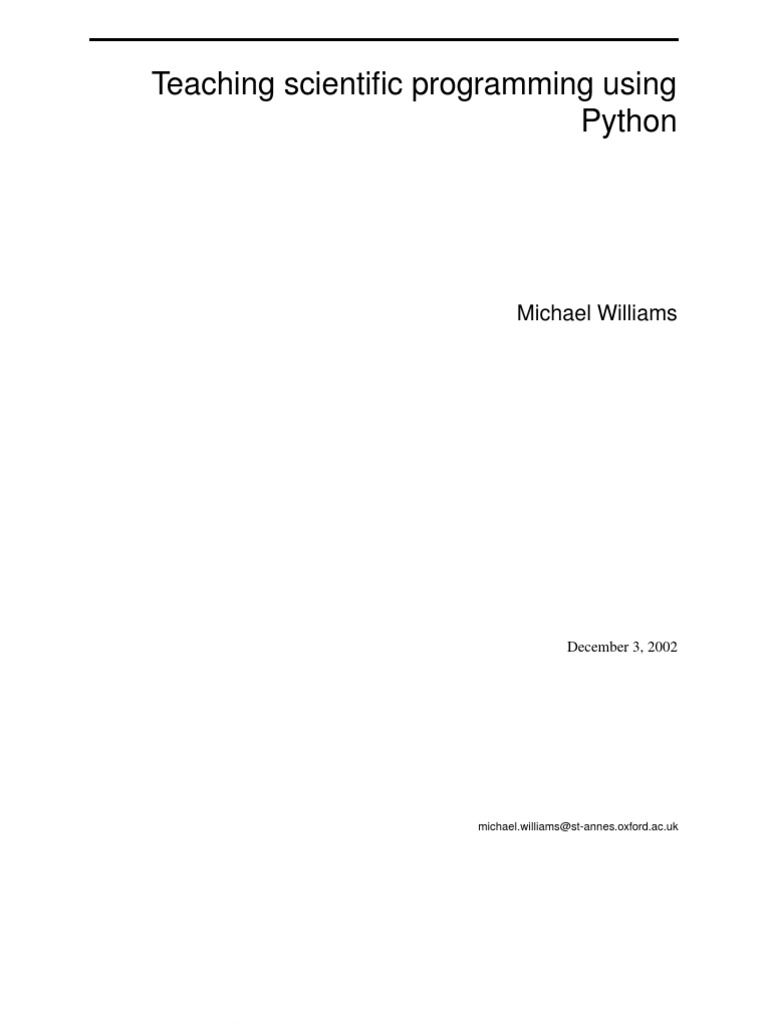 Scientific Computing Using Python Pdf Python Programming Language C Programming Language