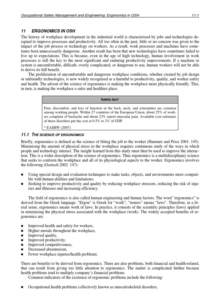 11 Ergonomics in Osh | PDF | Human Factors And Ergonomics ...