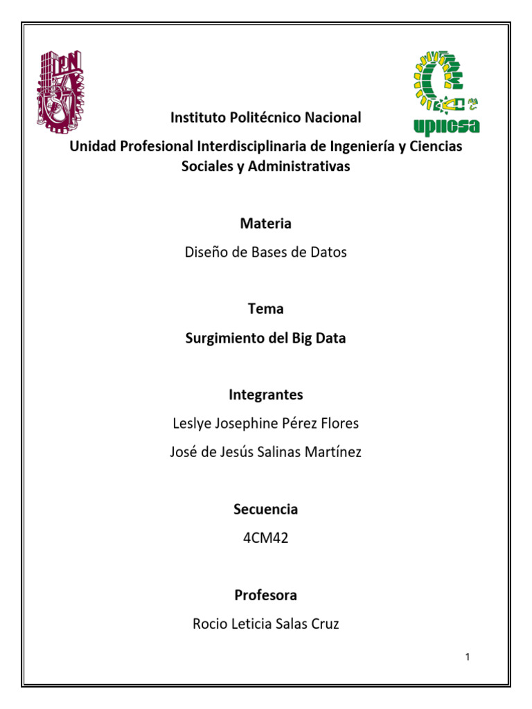 Equipo 11 - Surgimiento de La Big Data - DBD | PDF | Big Data | Datos