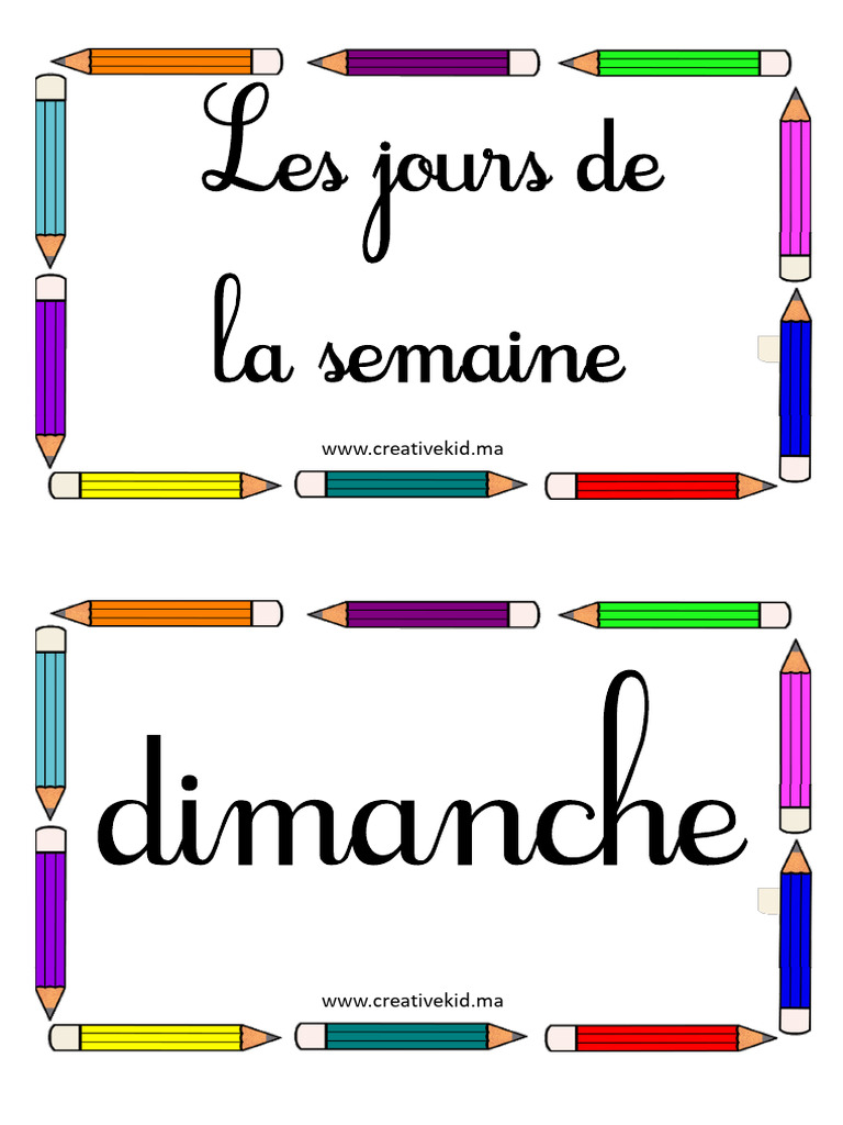 Les Jours de La Semaine Cursive | PDF