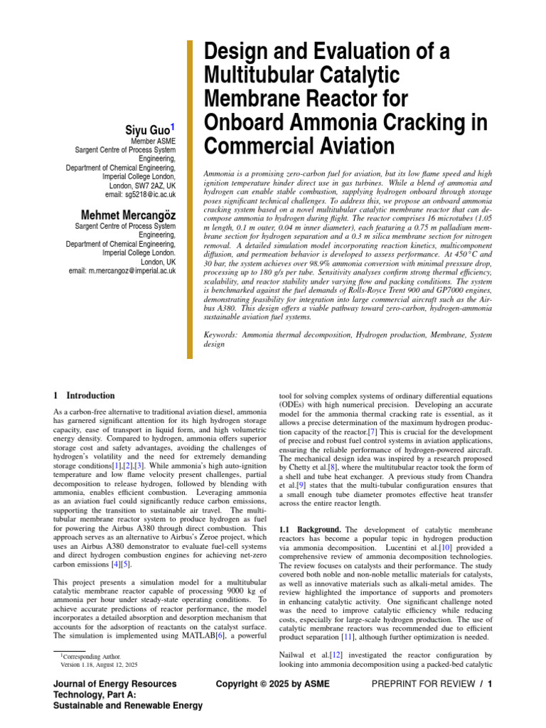 Multitubular Reactor for Ammonia Cracking | PDF | Chemical Reactor ...