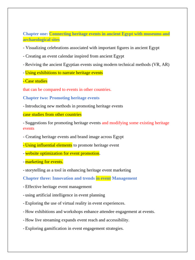 Heritage Events in Ancient Egypt: Promotion & Innovation | PDF
