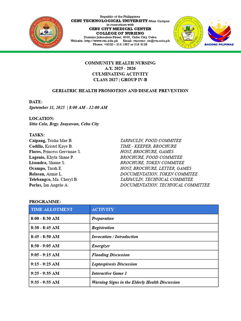 Group IV A Culminating Activity | PDF | Flood | Clinical Medicine