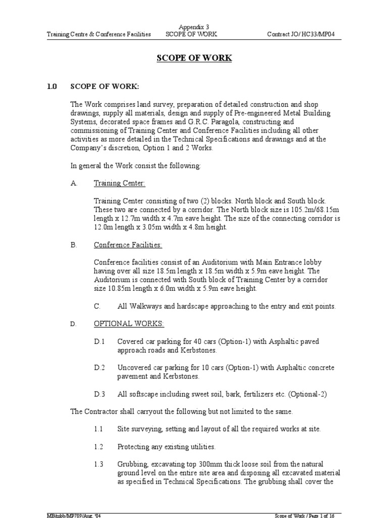 1.0 Scope of Work | PDF | Hvac | Duct (Flow)