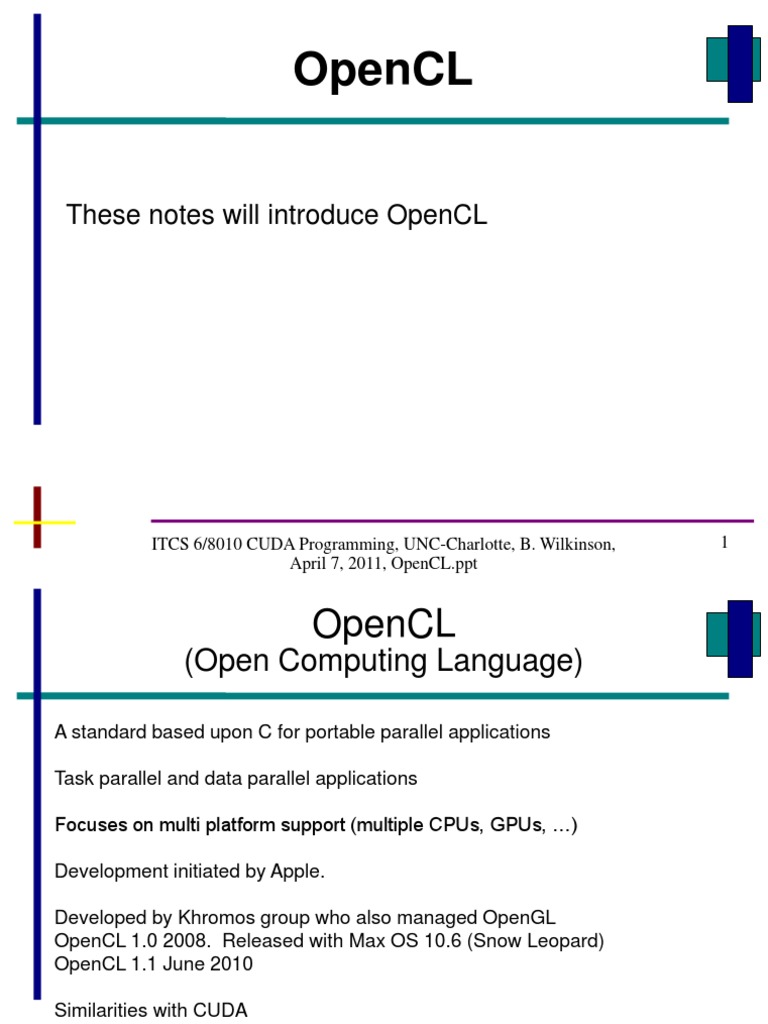 Opencl: These Notes Will Introduce Opencl | PDF | Software Engineering ...