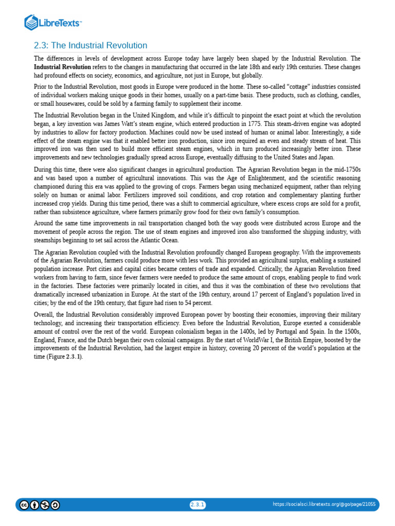 Agriculture in the Industrial Revolution | PDF | Agriculture ...