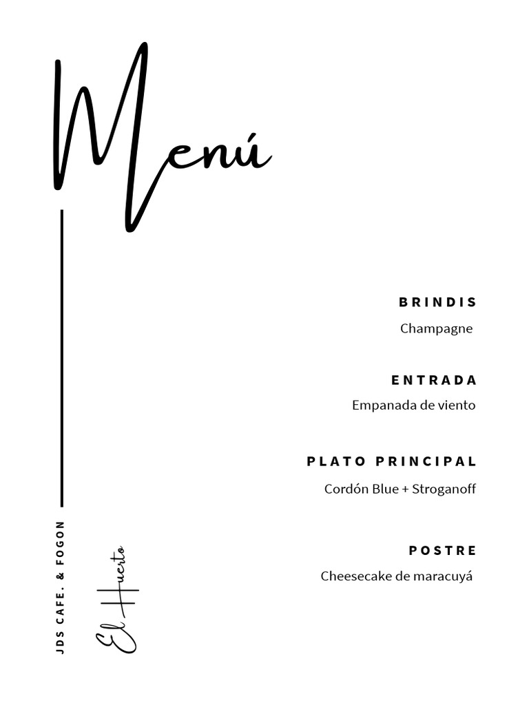 MenúEl Huerto | PDF