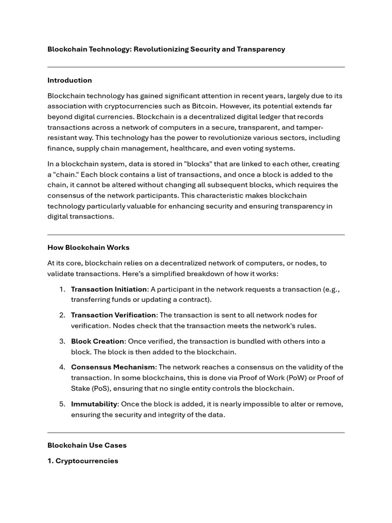 Blockchain Technology | PDF | Cryptocurrency | Bitcoin