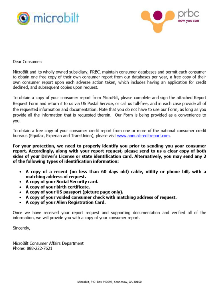 MicroBilt Consumer Report Request Form Final 05-16-16 | PDF | Identity ...
