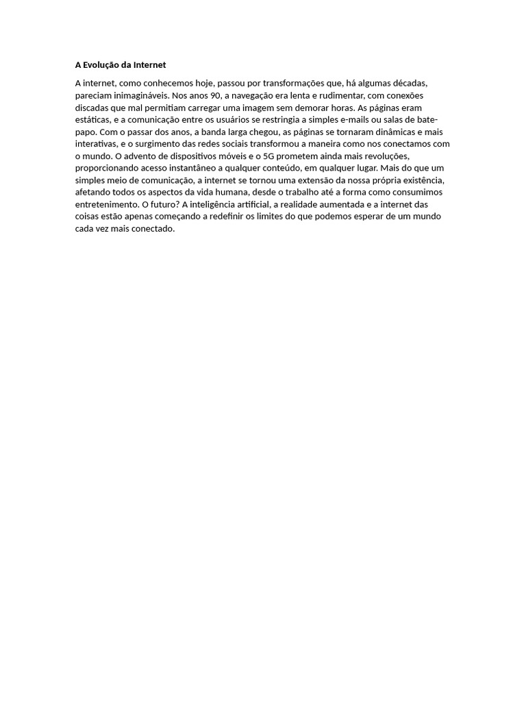 Evolução da Internet: Do Discado ao 5G | PDF