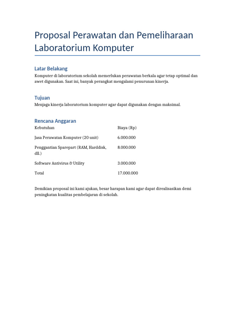 Proposal Lab Komputer 2 | PDF