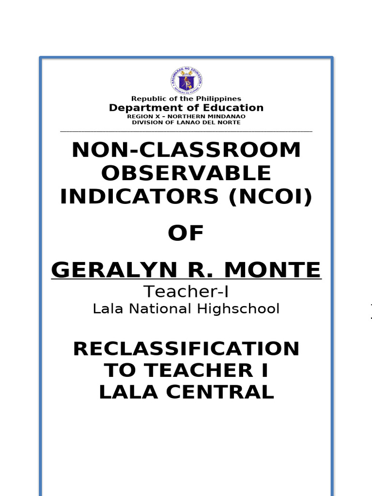 Folder Cover Page Ncoi | PDF