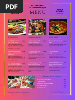 Billy G Menu 2025 | PDF