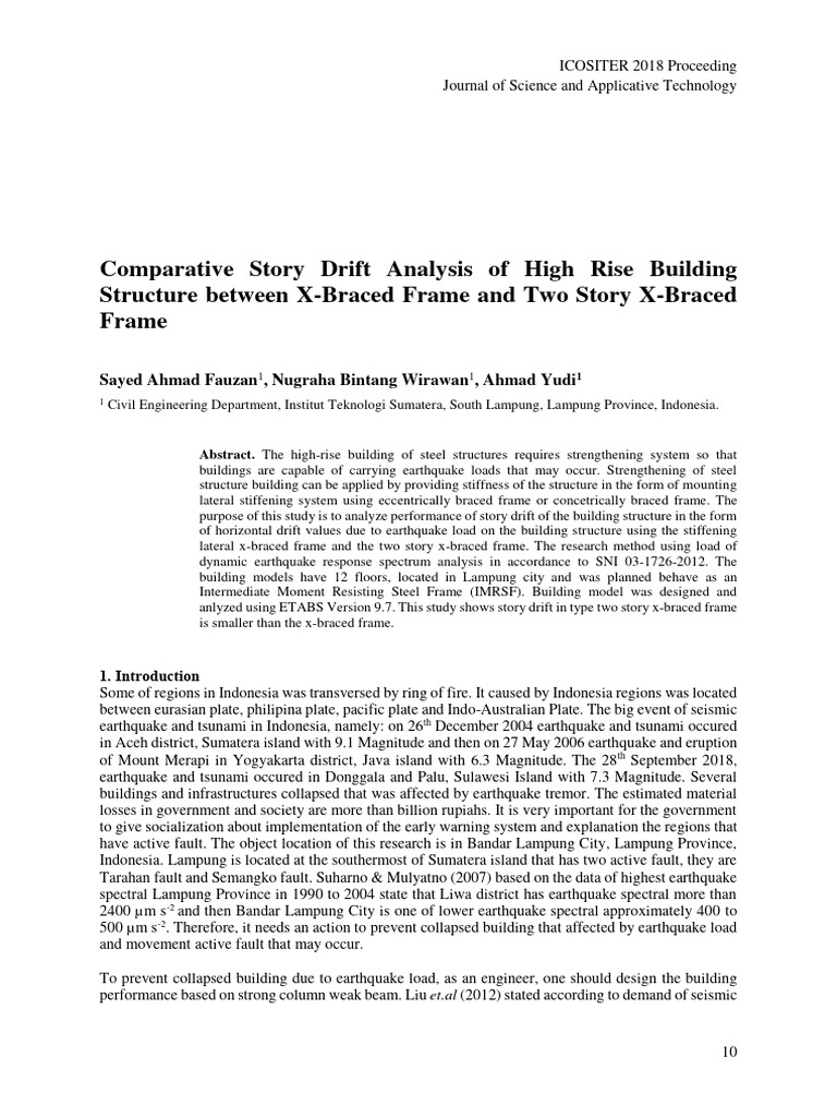 Story Drift Analysis of X-Braced Frames | PDF | Earthquakes | Force