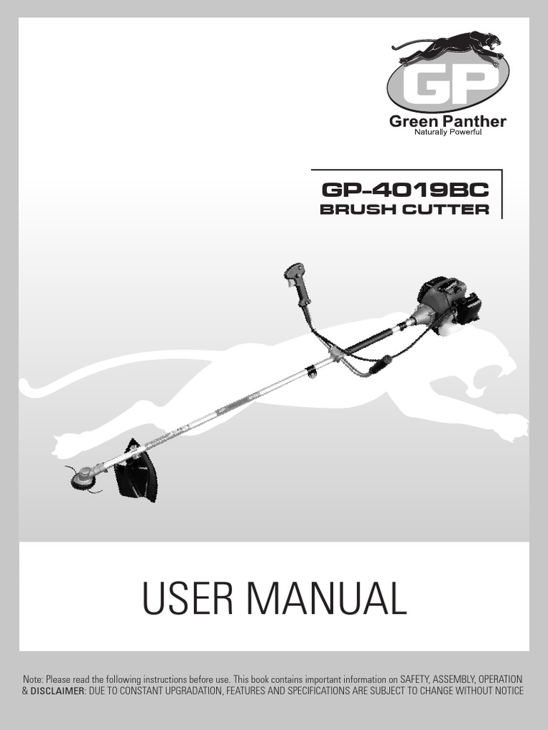 GP-4019BC Brush Cutter User Manual | PDF