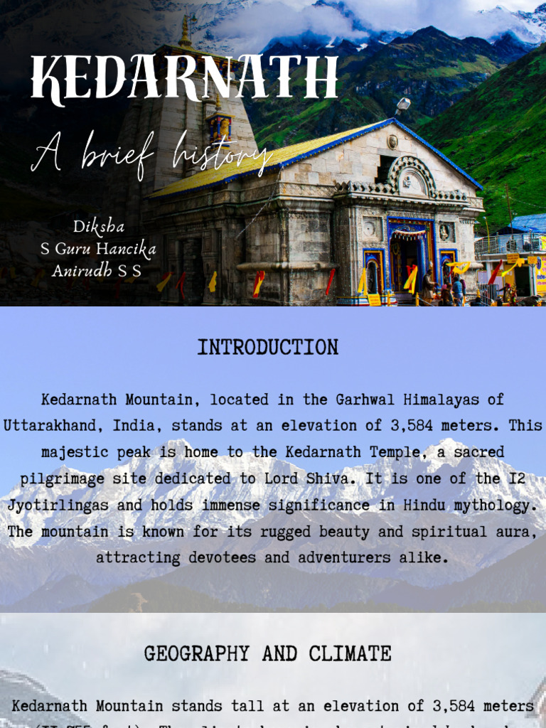 Kedarnath Mountain: Temple & Trekking Guide | PDF