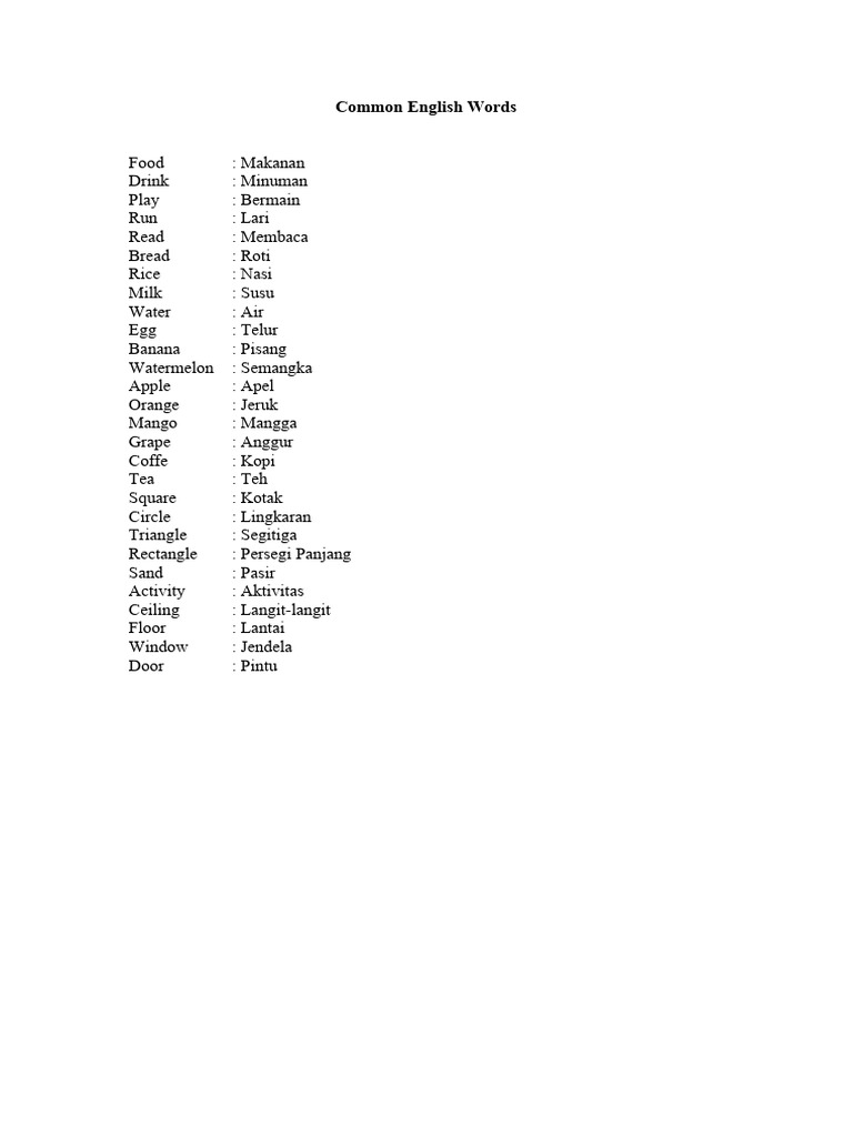 Common English Words | PDF