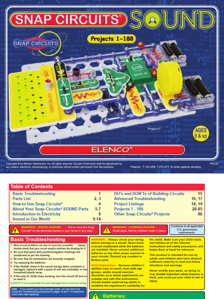Electronic Snap Circuit SOUND Electronics and Sound Energy Kit | PDF ...