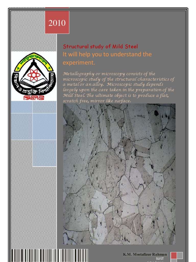 Mild Steel Microstructure Analysis | PDF | Grinding (Abrasive Cutting ...