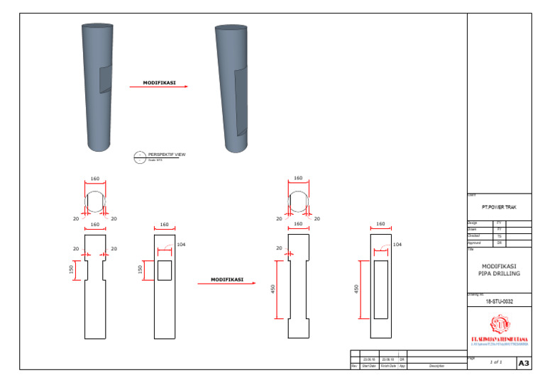 Drilling Pipe Modification Drawing 18-STU-0032 | PDF