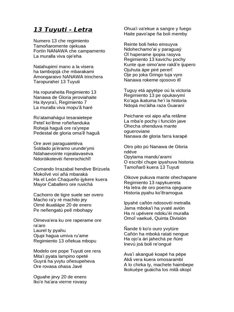 13 Tuyuti | PDF | Unidades militares y formaciones | Militar