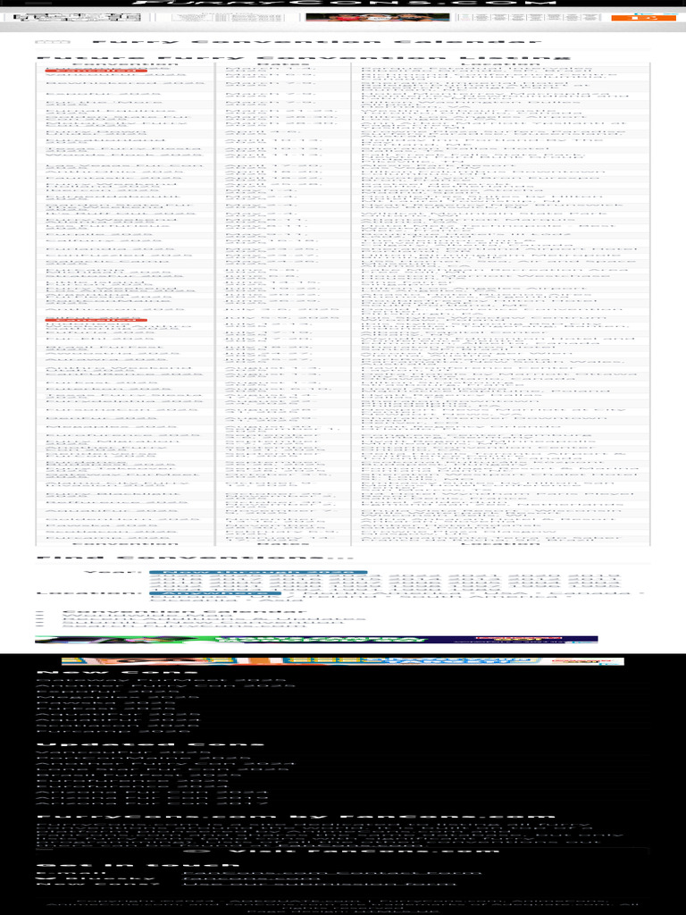 Furry Convention Schedule 2025-2026 | PDF | Hotel | Fandom