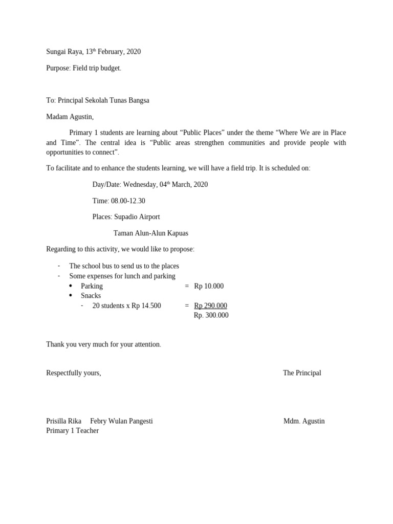 Proposal Field Trip 2 | PDF