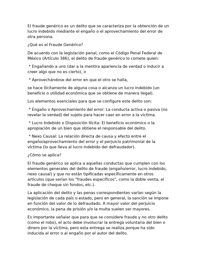 Definición de Fraude Genérico | PDF