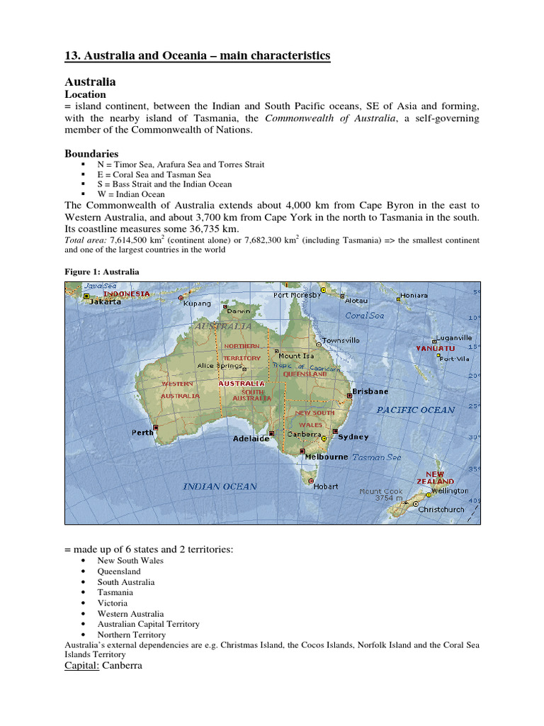 Australia and Oceania Main Characteristics | PDF | Polynesia | Micronesia