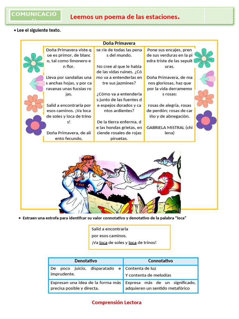 D1 A1 FICHA COM. Leemos Un Poema de Las Estaciones. | PDF