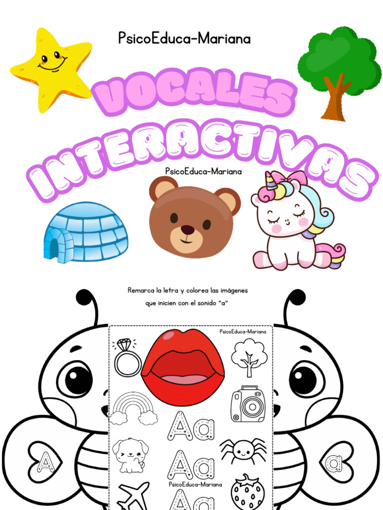Vocales Interactivas para Imprimir | PDF